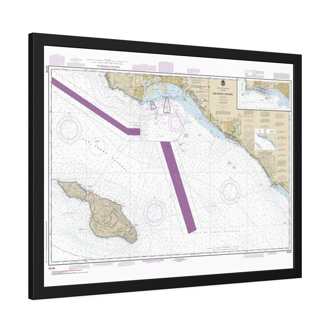 San Pedro Channel and Santa Catalina Island California Nautical Chart ...