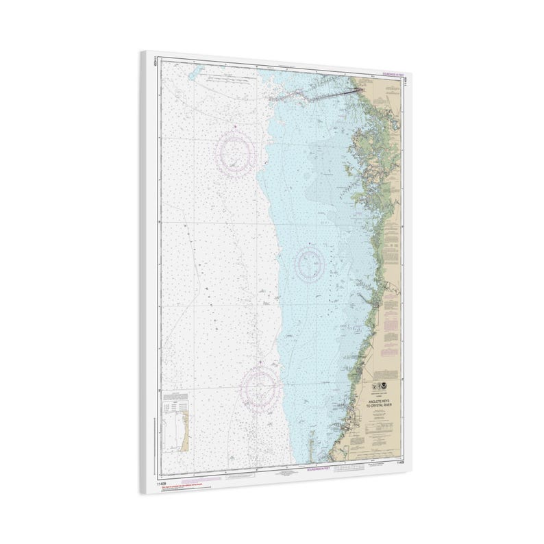 Anclote Keys to Crystal River Florida Nautical Chart Sailing Map Framed ...