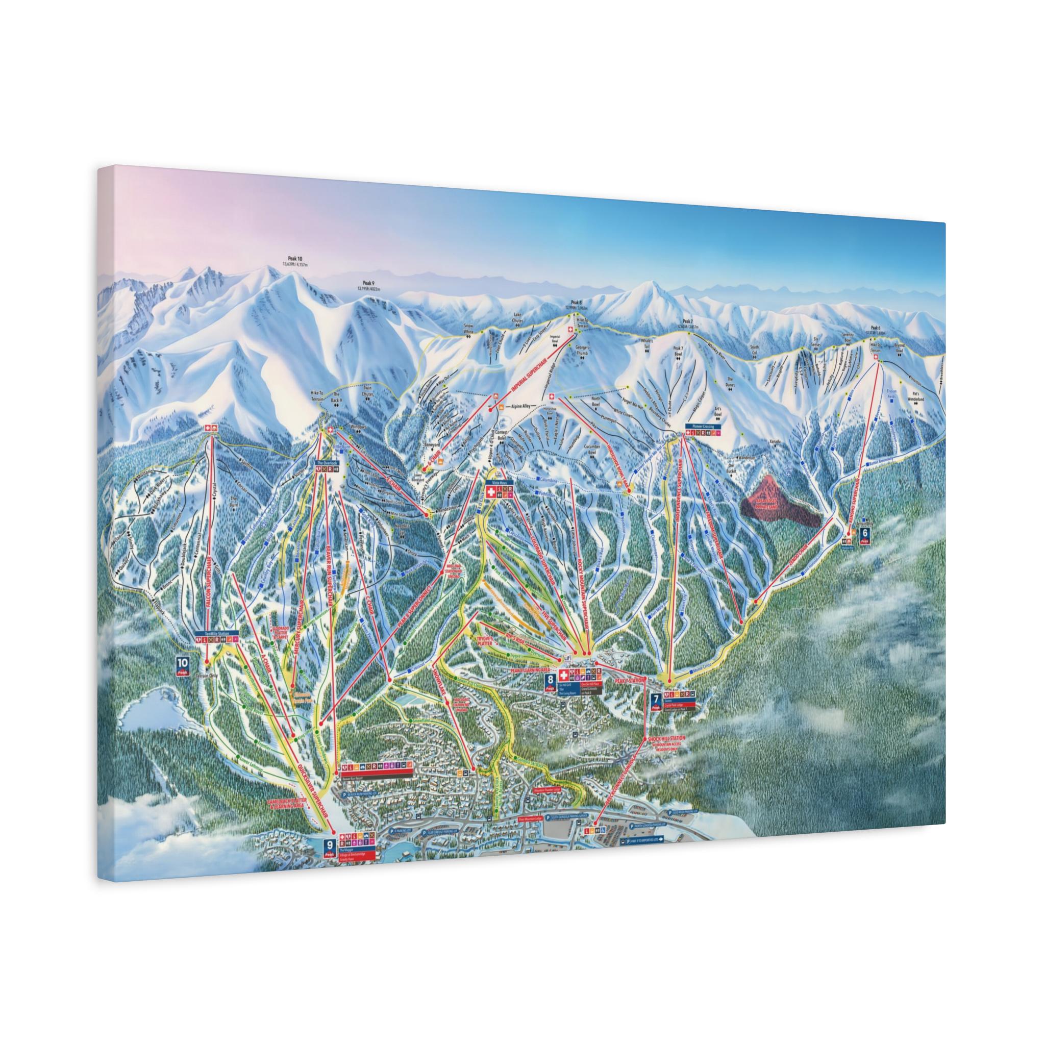 Breckenridge Resort Ski Trail Map 3-D Canvas Poster Breck Colorado - Etsy