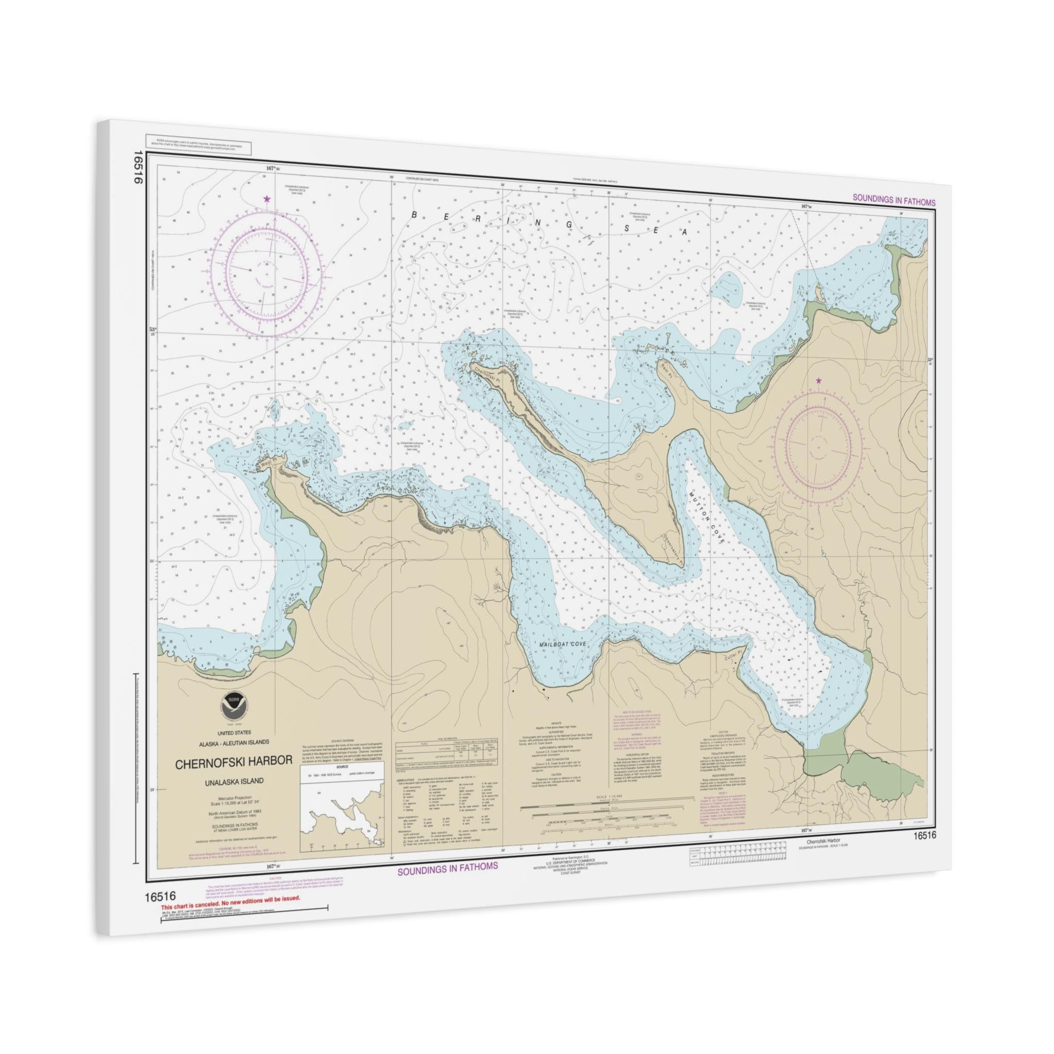 Chernofski Harbor Unalaska Island Alaska Nautical Chart Sailing Map Fox ...