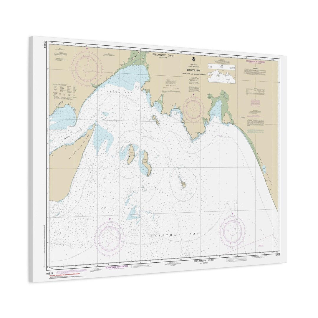 Togiak Bay and Walrus Islands Bristol Bay Alaska Nautical Chart Sailing ...