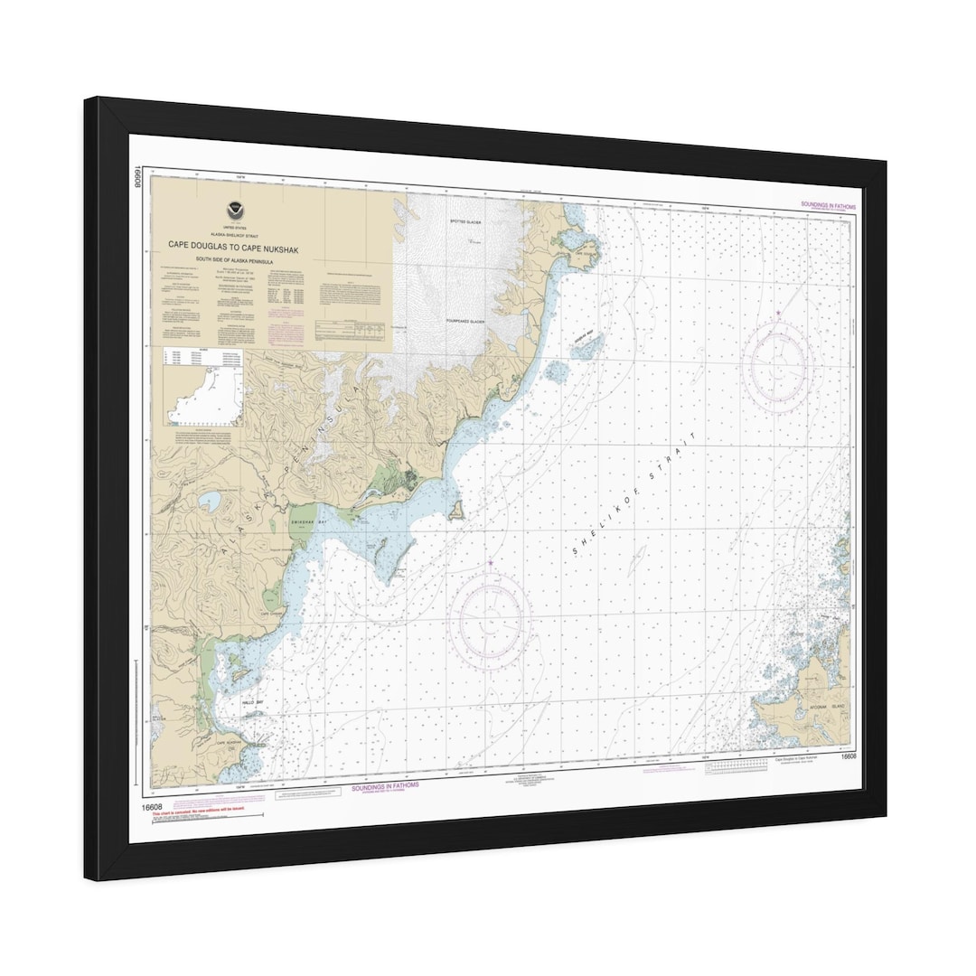 Cape Douglas to Cape Nukshak Shelikof Strait Alaska Nautical Chart ...