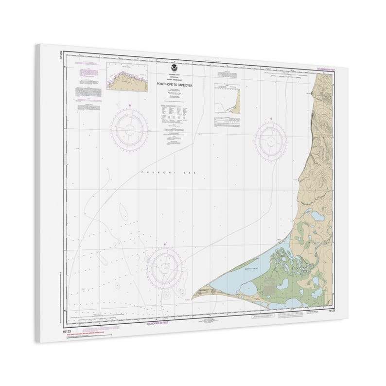 Point Hope to Cape Dyer Arctic Coast Alaska Nautical Chart Sailing Map ...