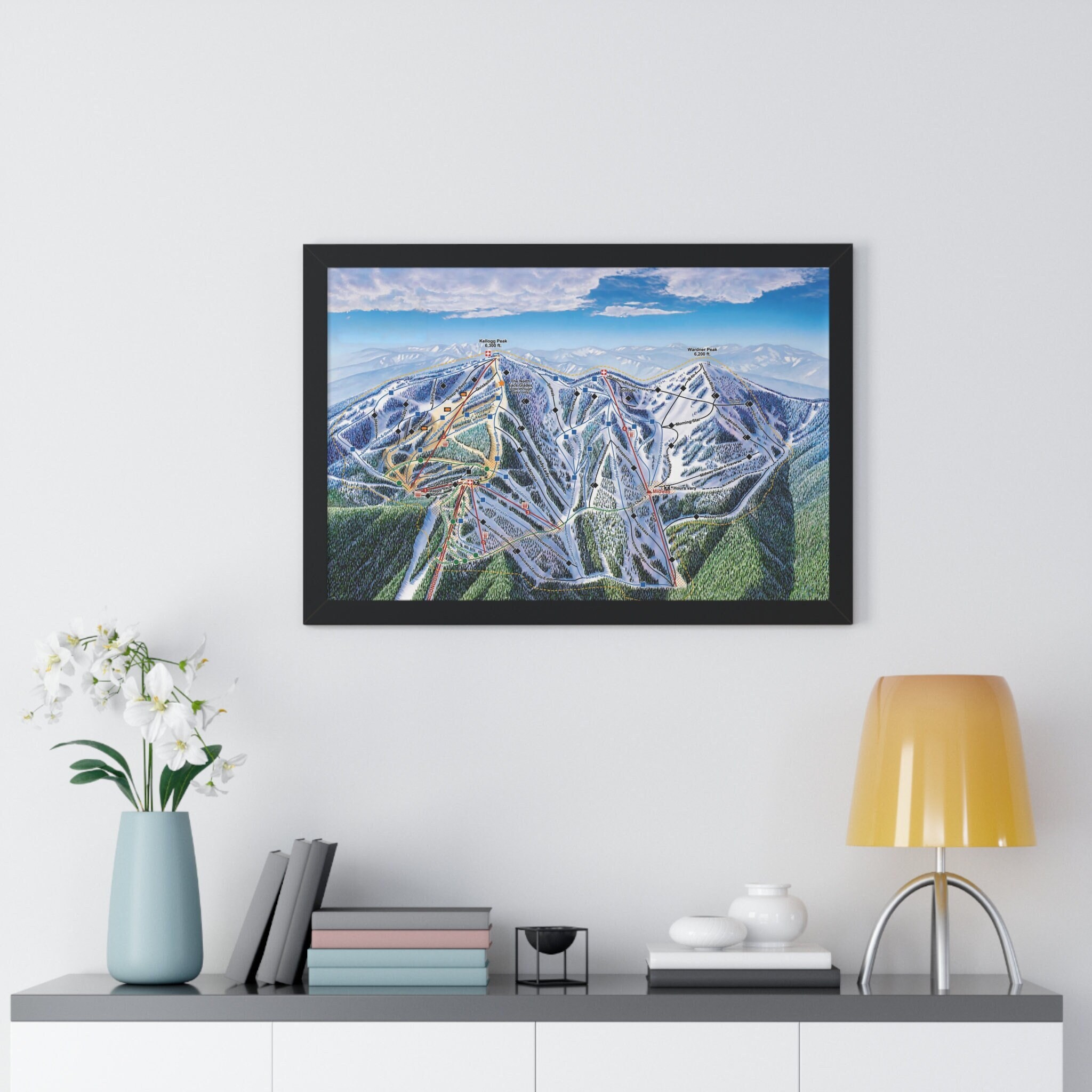 Silver Mountain Idaho Trail Map Ski Resort Framed Poster - Etsy