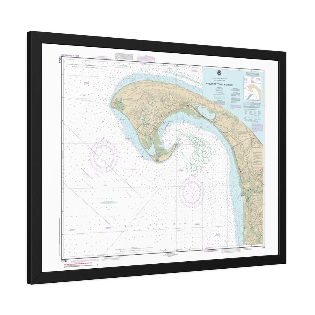 Provincetown Harbor Cape Cod Massachusetts Nautical Chart Sailing Map ...