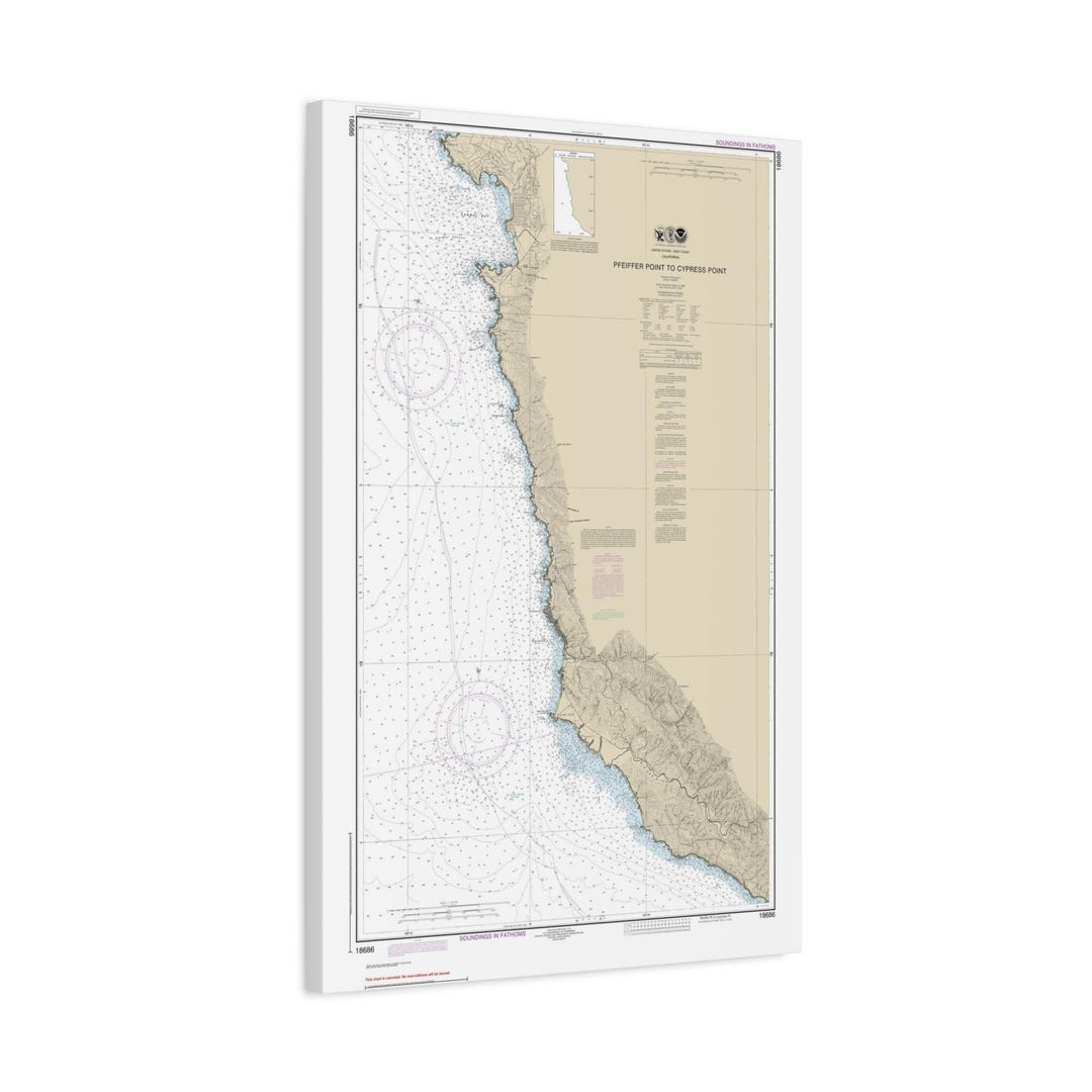 Pfeiffer Point to Cypress Point and Carmel Bay California Nautical ...