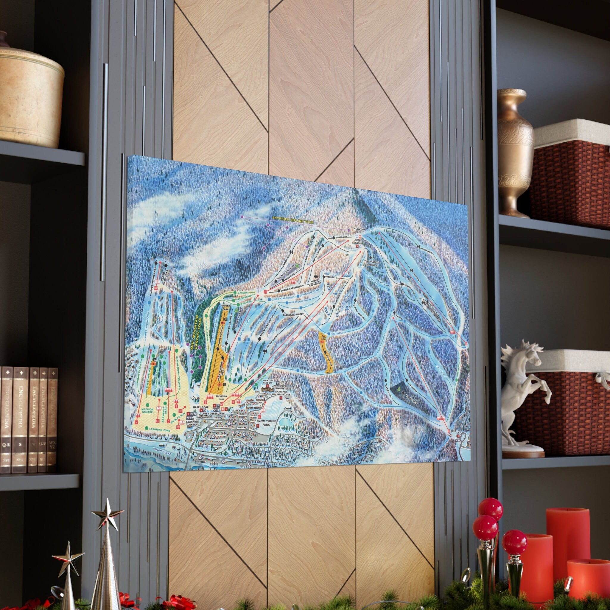 Hunter Mountain Ski Trail Map 3-D Canvas Poster New York - Etsy
