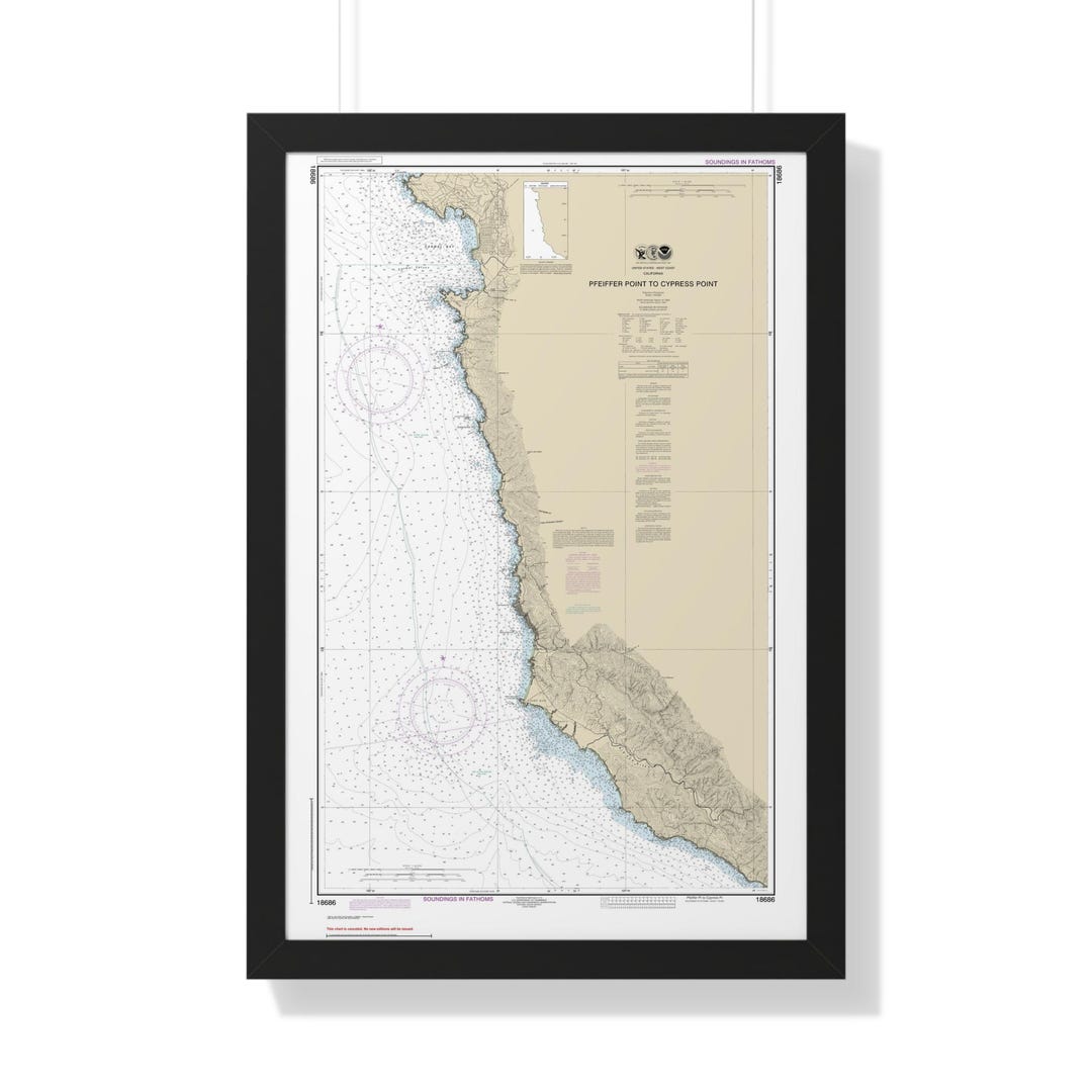 Pfeiffer Point to Cypress Point and Carmel Bay California Nautical ...