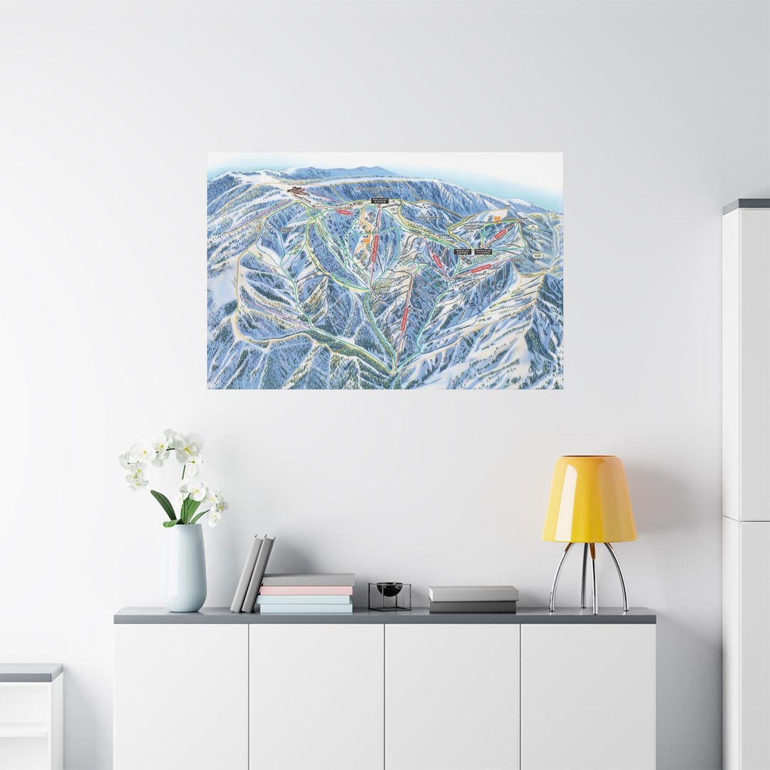 Powder Mountain Ski Trail Map 3-D Canvas Poster Utah - Etsy