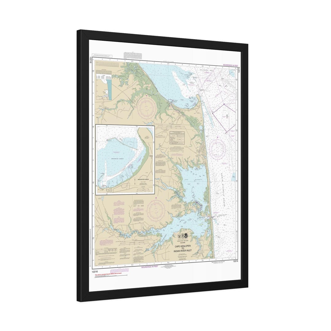 Cape Henlopen to Indian River Inlet Rehoboth Bay Delaware Nautical Map ...