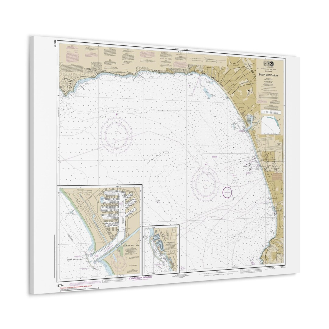 Santa Monica Bay and King Harbor California Nautical Map Sailing Chart ...