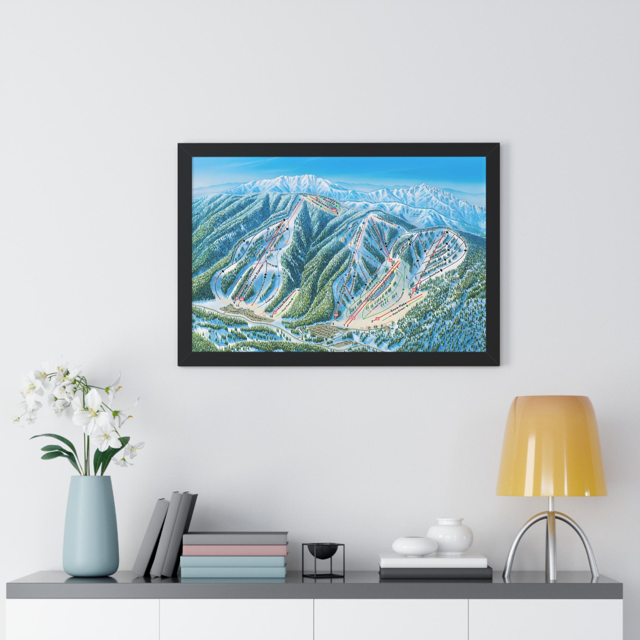 Mountain High California Trail Map Ski Resort Framed Poster - Etsy