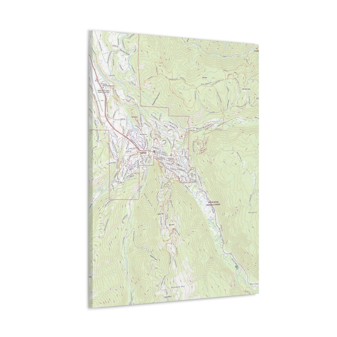 Aspen Colorado Topographic Map 3-D Canvas Poster - Etsy