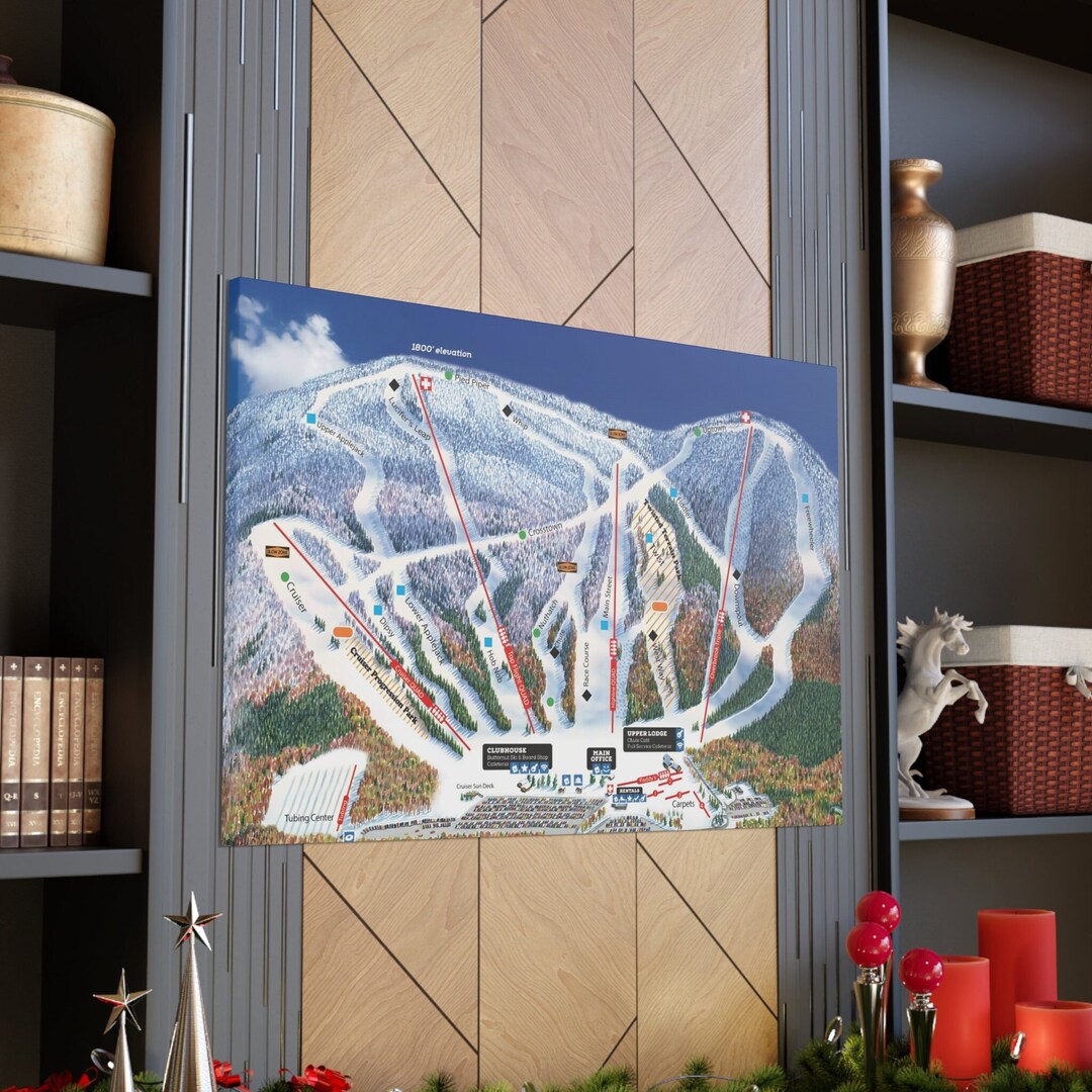 Butternut Massachusetts Ski Trail Map 3-D Canvas Poster - Etsy