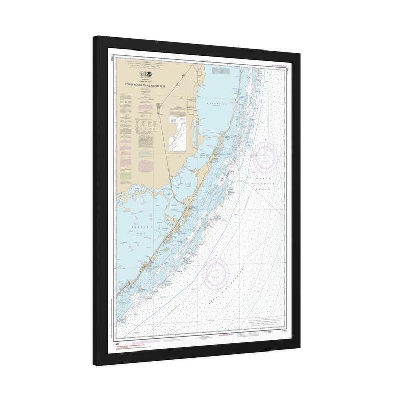 Biscayne Bay Florida Bay Keys and Reefs Nautical Chart Sailing Map ...