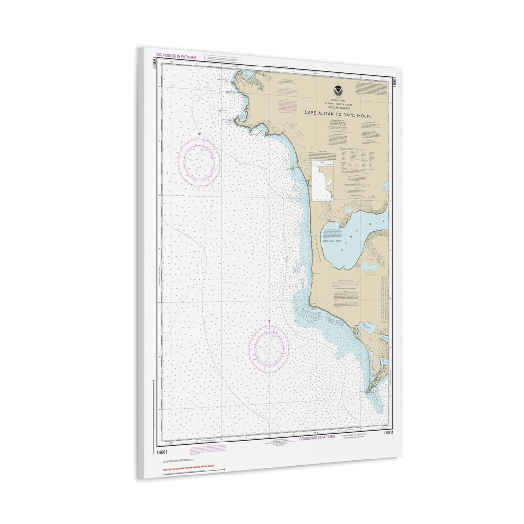 Cape Alitak to Cape Lkolik Kodiak Island South Coast Alaska Nautical ...