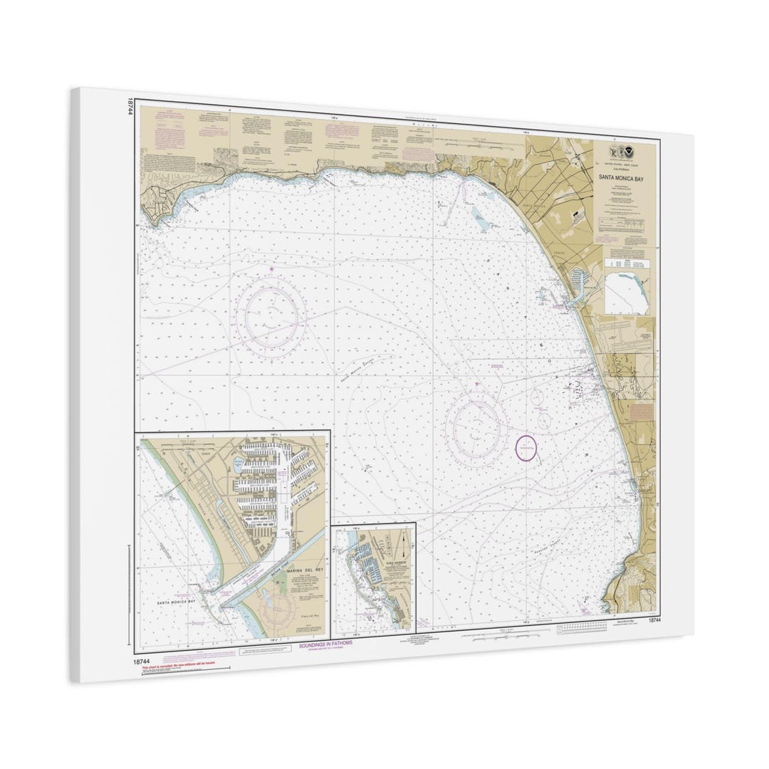 Santa Monica Bay and King Harbor California Nautical Chart Sailing Map ...