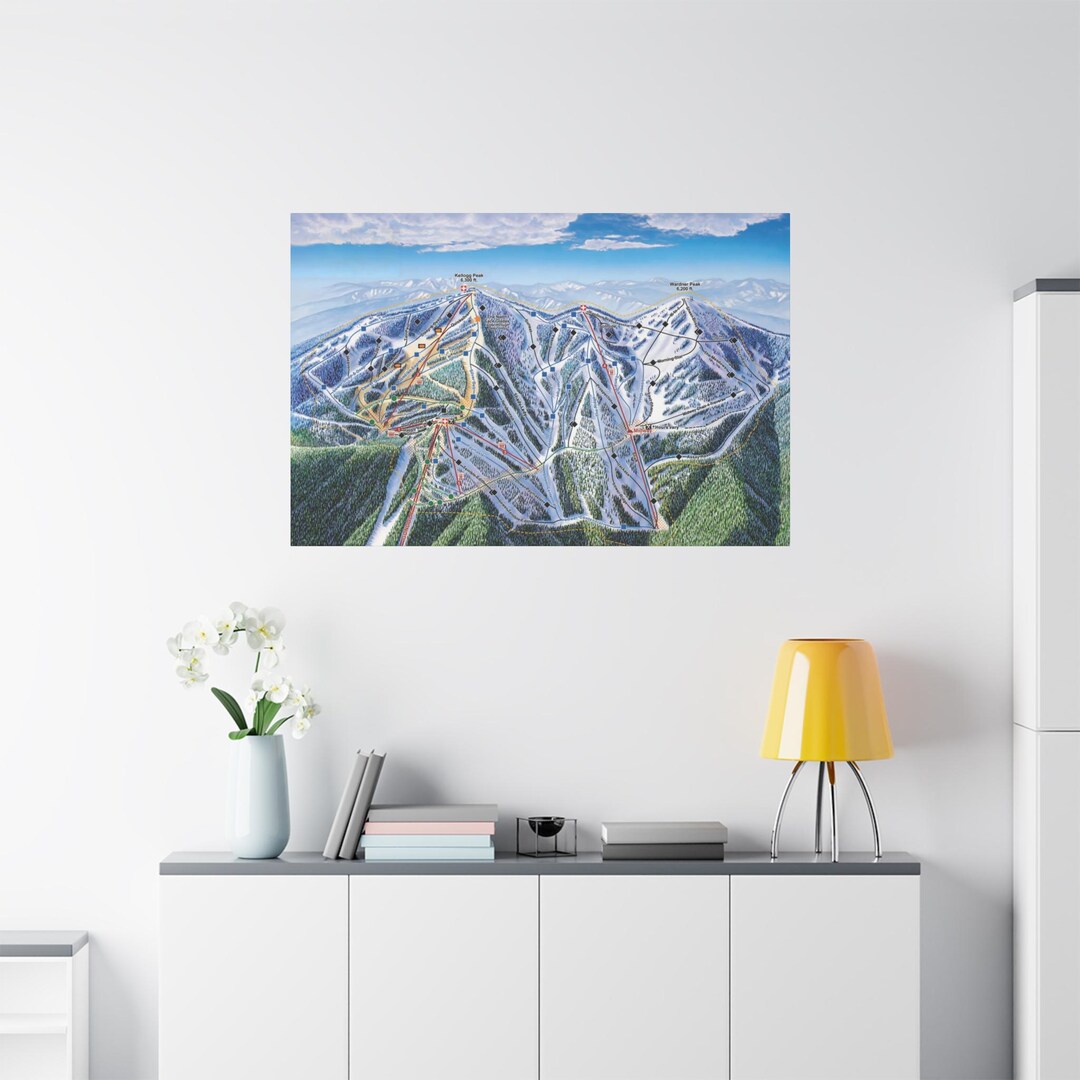 Silver Mountain Idaho Ski Trail Map 3-D Canvas Poster - Etsy