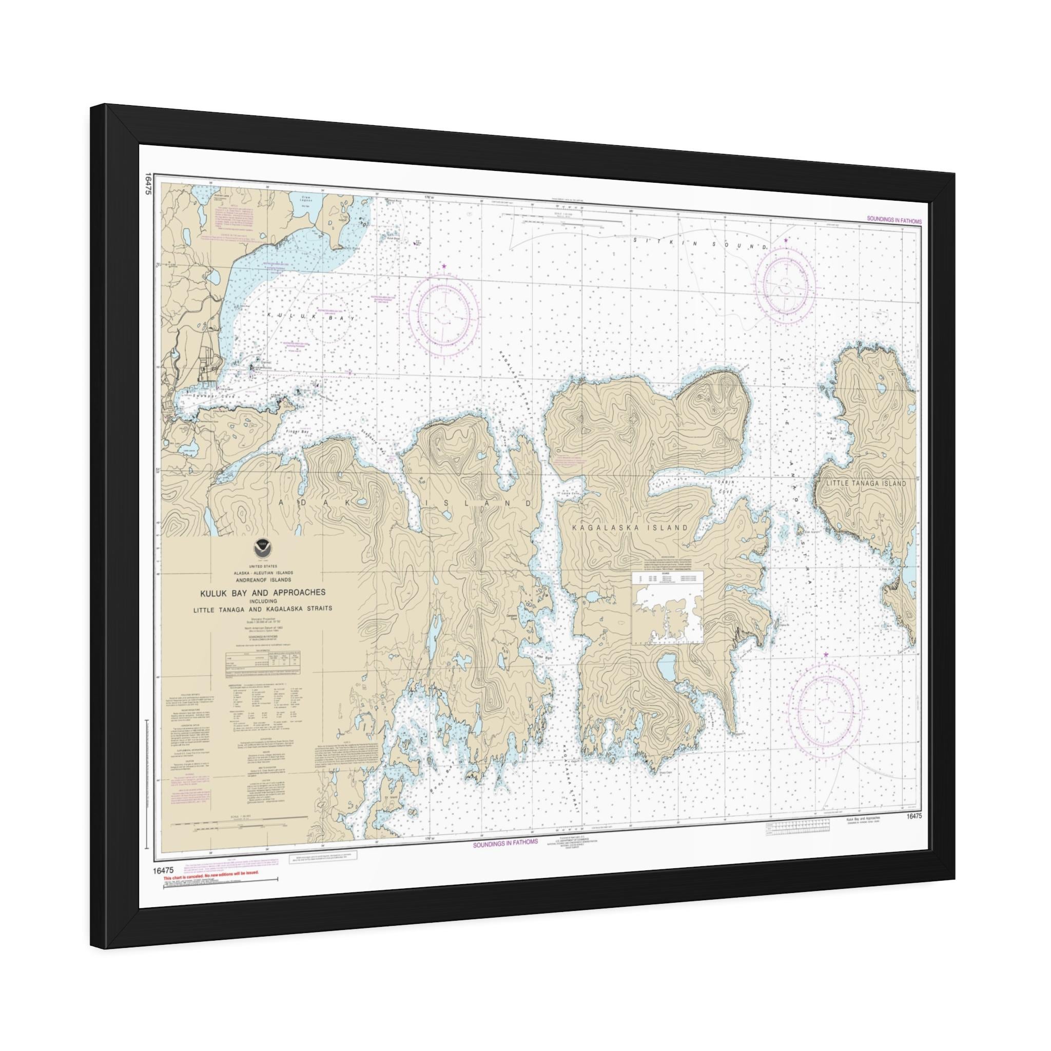 Kuluk Bay Adak Kagalaska and Little Tanaga Island Alaska Nautical Chart ...