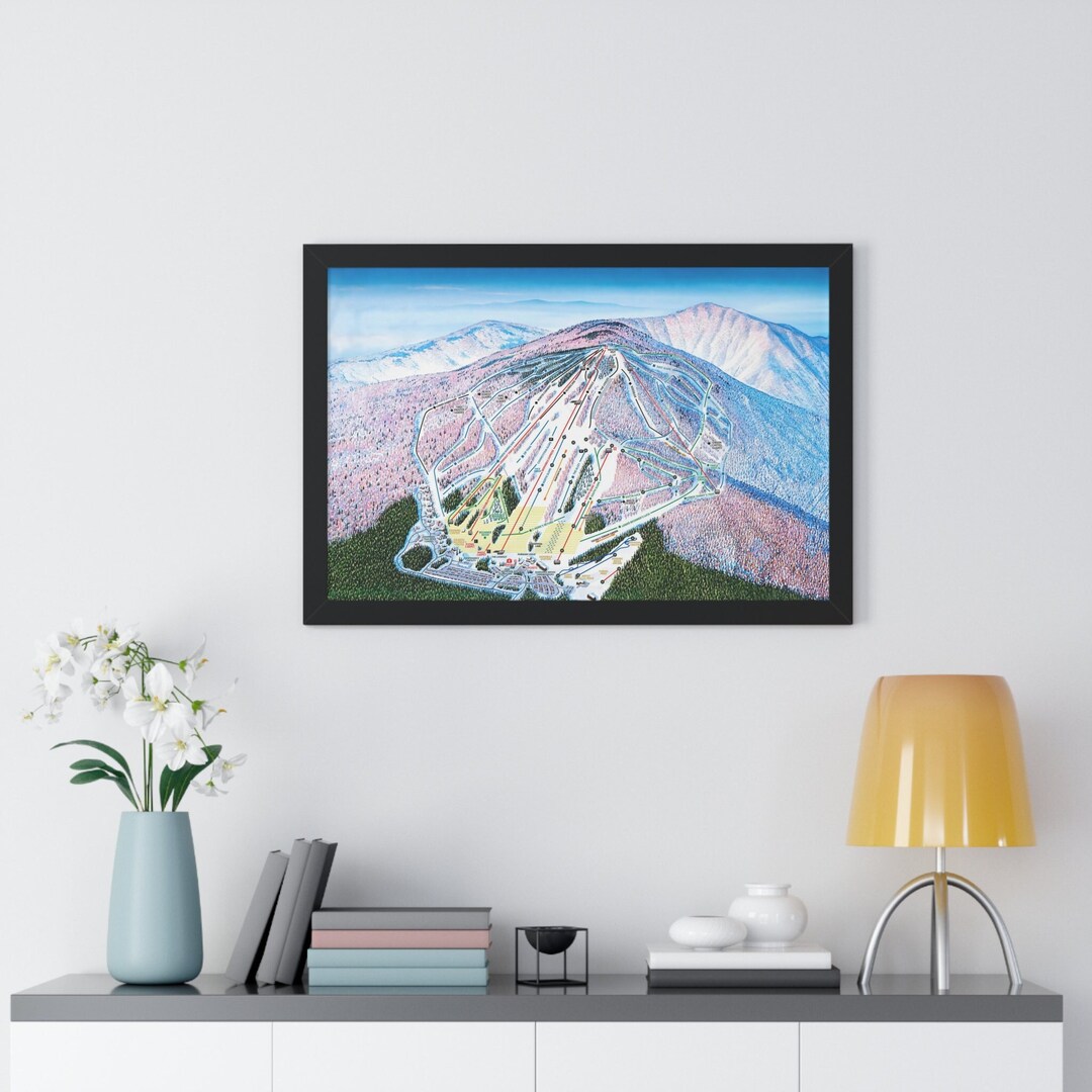 Cranmore New Hampshire Trail Map Ski Resort Framed Poster - Etsy