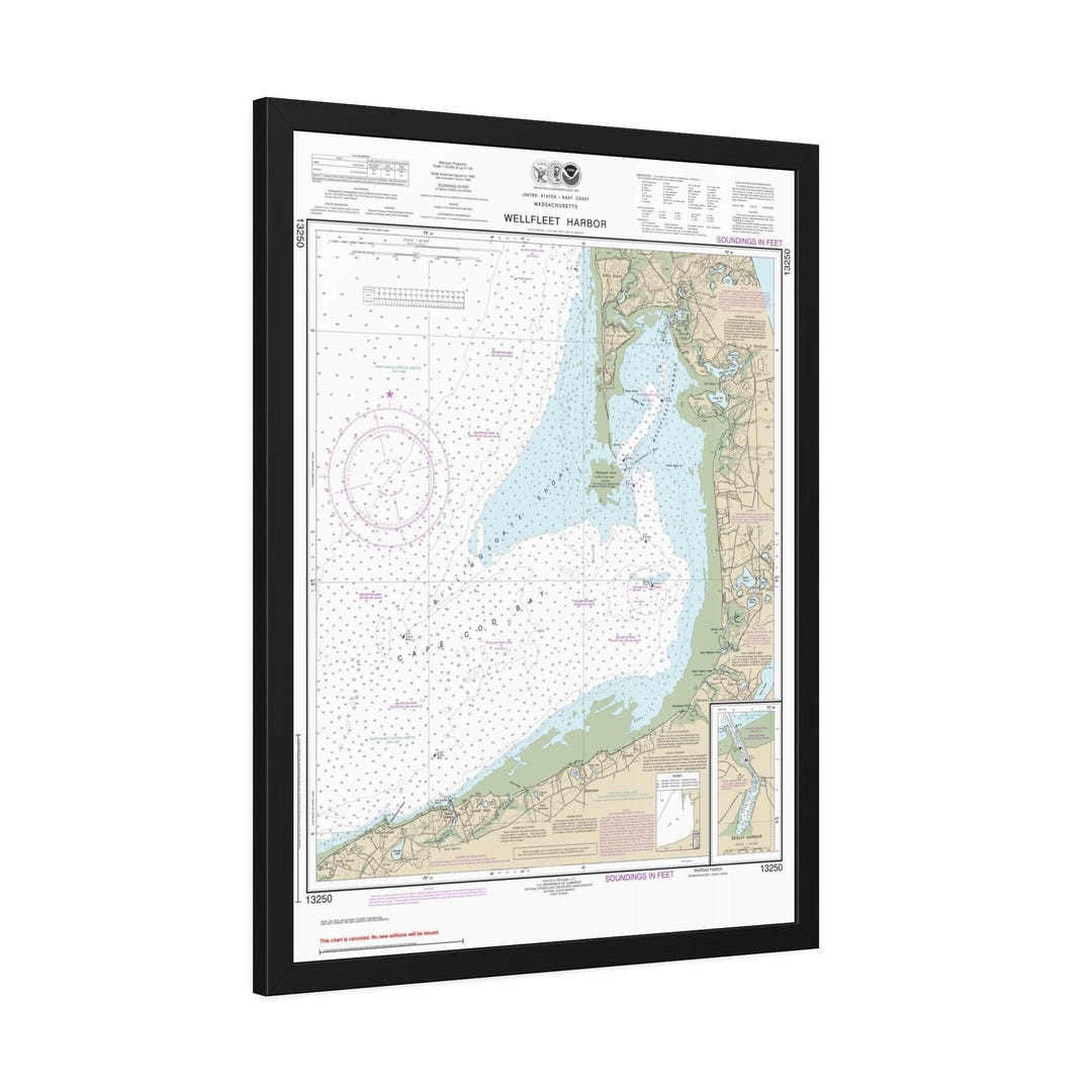 Wellfleet Harbor and Sesuit Harbor Cape Cod Massachusetts Nautical ...
