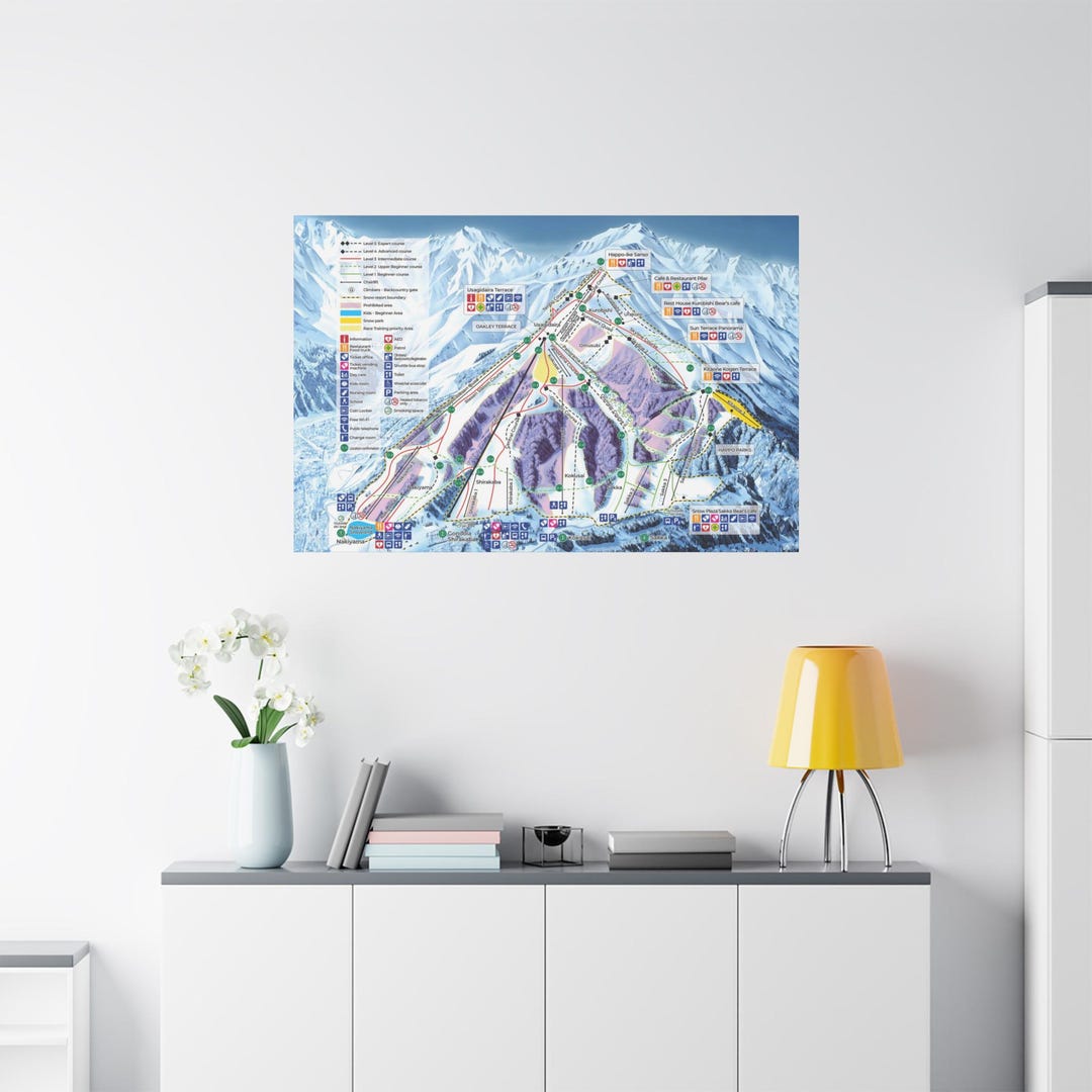 Hakuba Happo One Ski Trail Map 3-D Canvas Poster Nagano Japan - Etsy