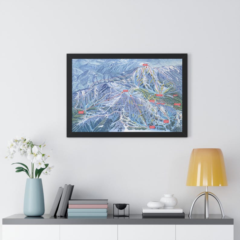 Bogus Basin Idaho Trail Map Ski Resort Framed Poster - Etsy