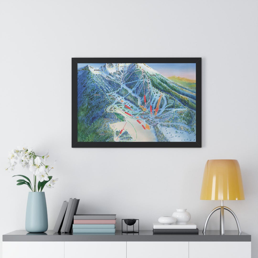 Arizona Snowbowl Trail Map Ski Resort Framed Poster - Etsy