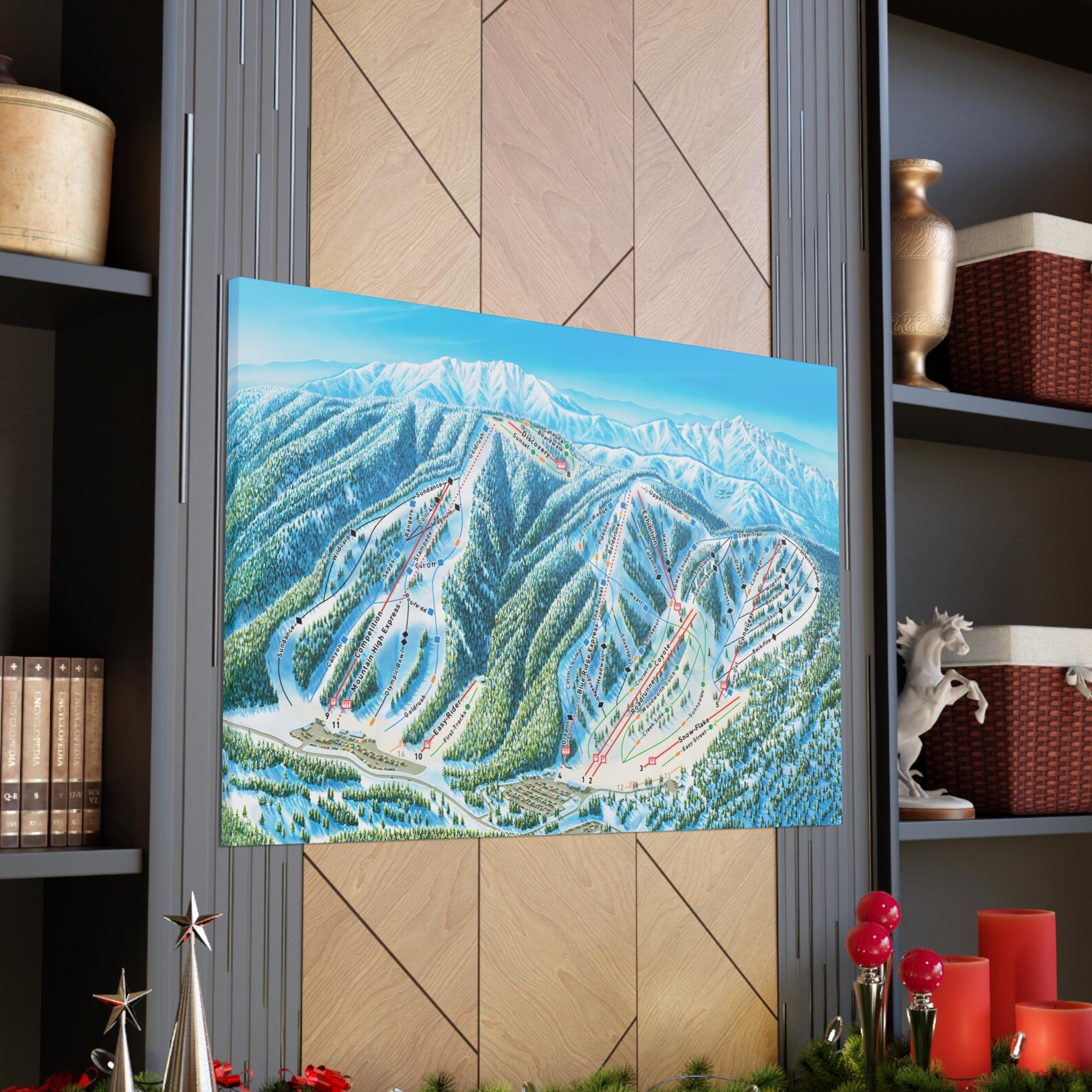 Mountain High California Ski Trail Map 3-D Canvas Poster - Etsy