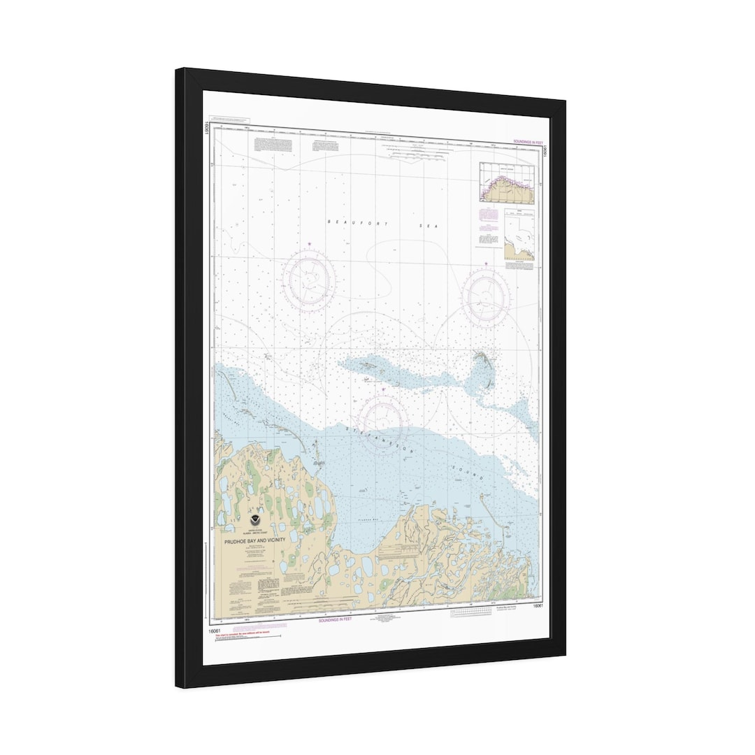 Prudhoe Bay Arctic Coast Alaska Nautical Chart Sailing Map Framed ...