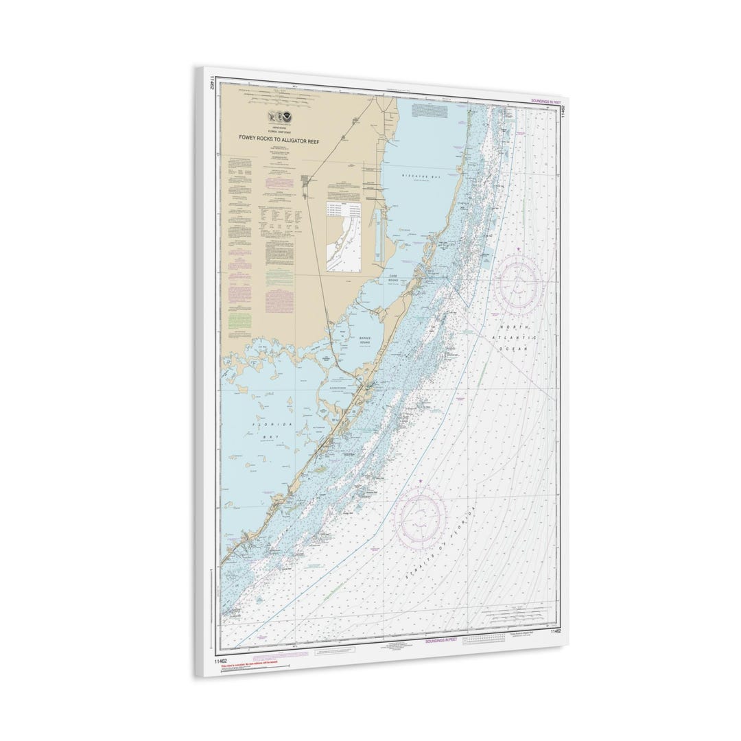 Biscayne Bay Florida Bay Keys and Reefs Nautical Map Sailing Chart 3-D ...