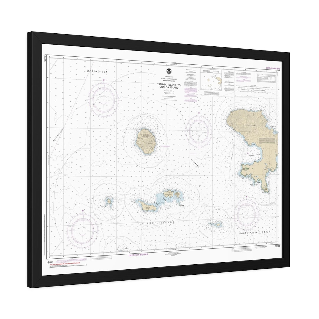 Tanaga Island to Unalga Island Alaska Nautical Chart Sailing Map ...