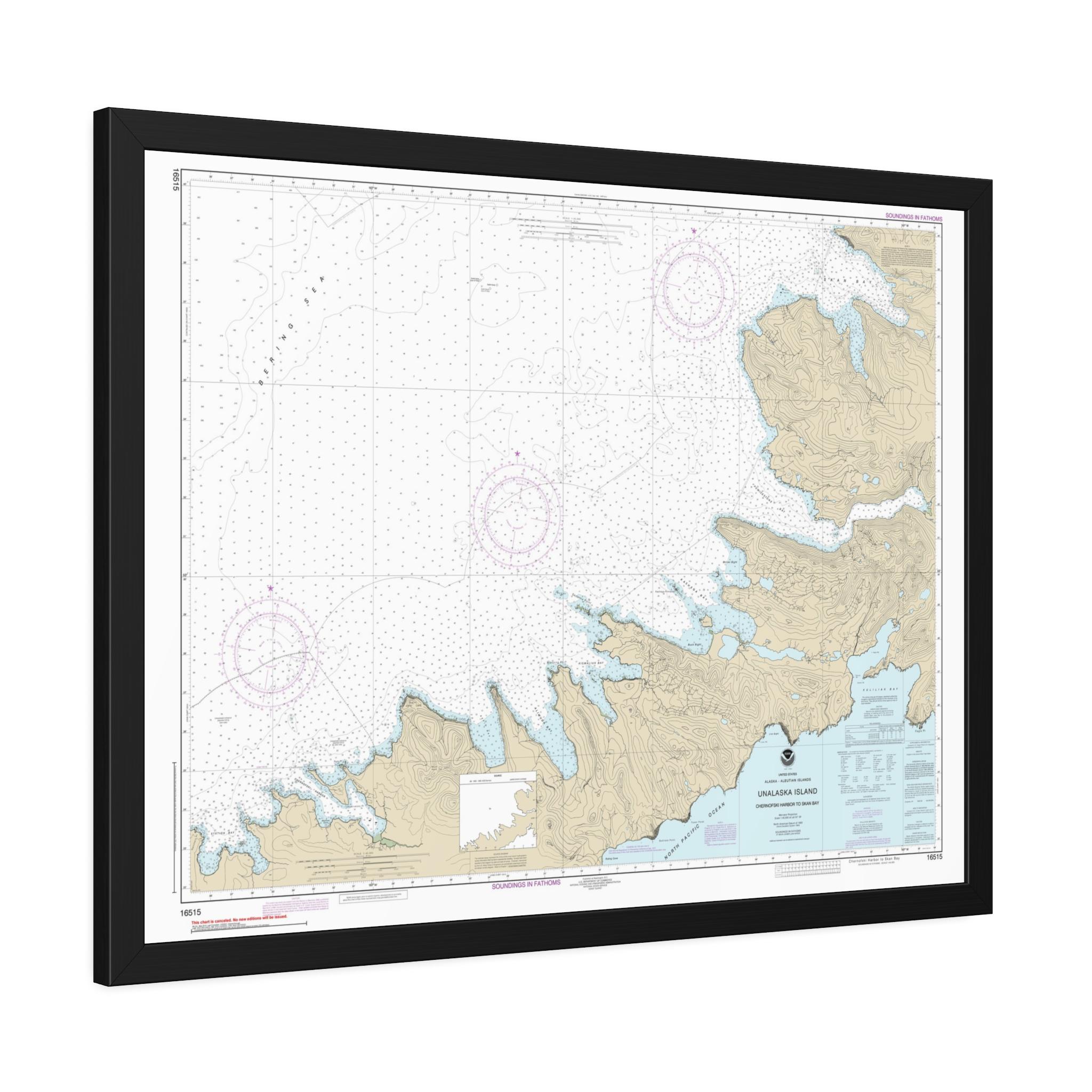 Unalaska Island Alaska Nautical Chart Sailing Map Fox Aleutian Islands ...