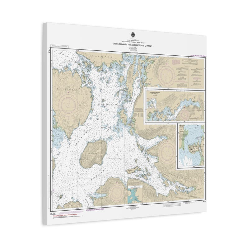 Craig and Klawock Alaska Nautical Chart Sailing Map 3-D Canvas Poster ...