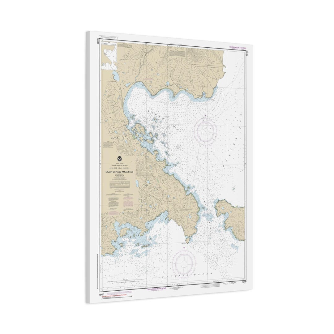 Nazan Bay Amlia Pass Atka Island Alaska Nautical Chart Sailing Map ...
