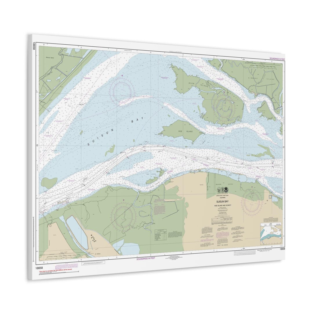 Suisun Bay and Roe Island California Nautical Map Sailing Chart 3-D ...