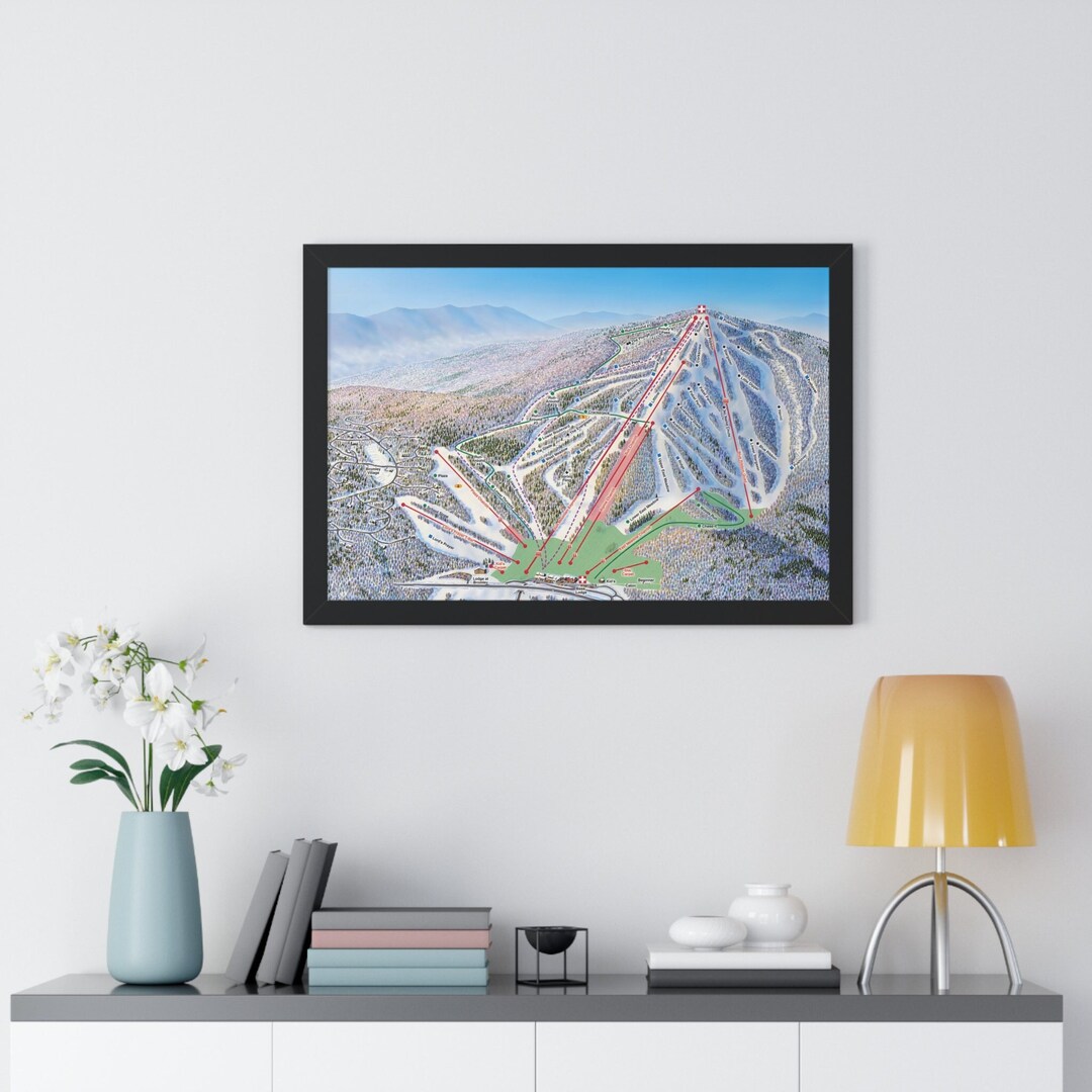 Bromley Vermont Trail Map Ski Resort Framed Poster - Etsy