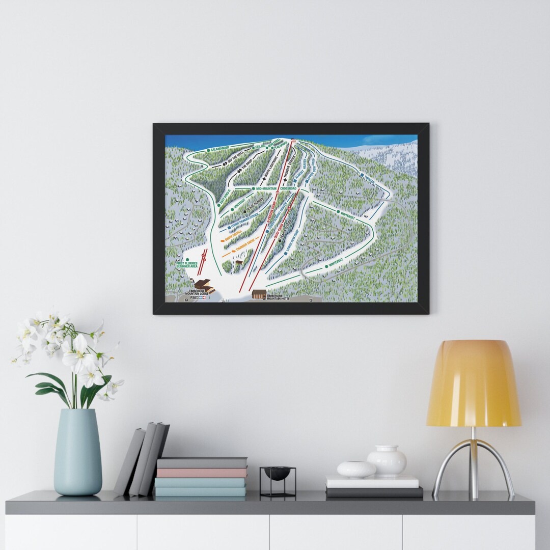 Timberline Mountain Trail Map West Virginia Ski Resort Framed Poster - Etsy