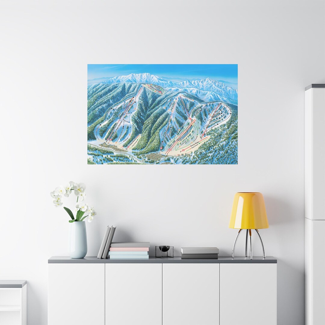 Mountain High California Ski Trail Map 3-D Canvas Poster - Etsy