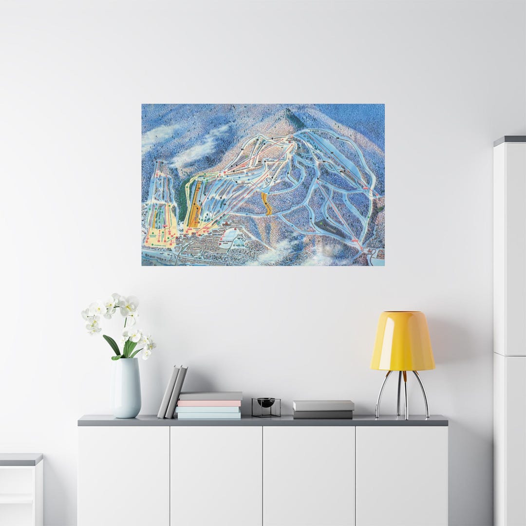 Hunter Mountain Ski Trail Map 3-D Canvas Poster New York - Etsy