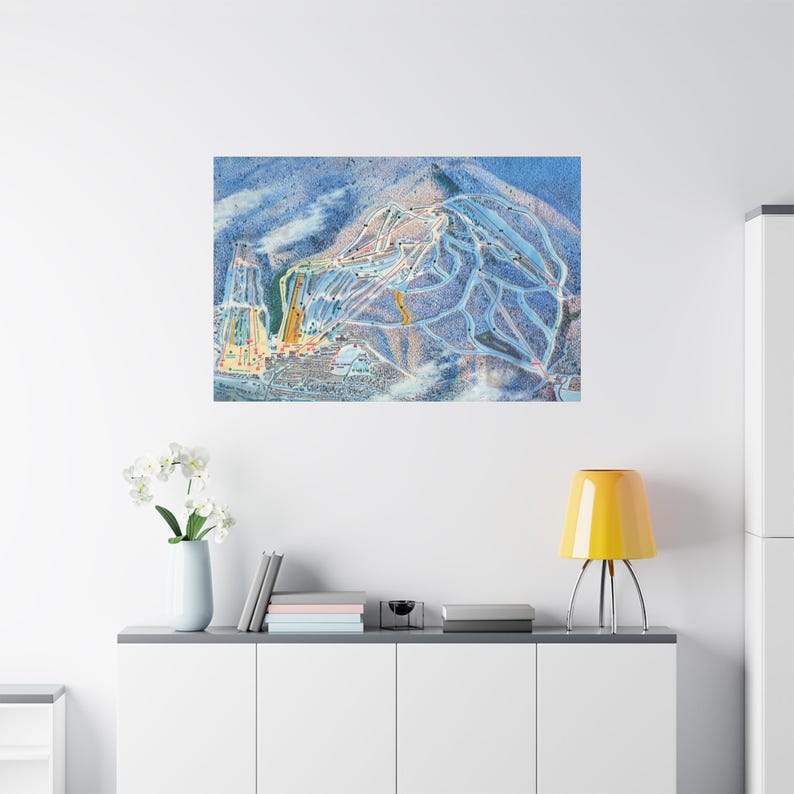 Hunter Mountain Ski Trail Map 3-D Canvas Poster New York - Etsy