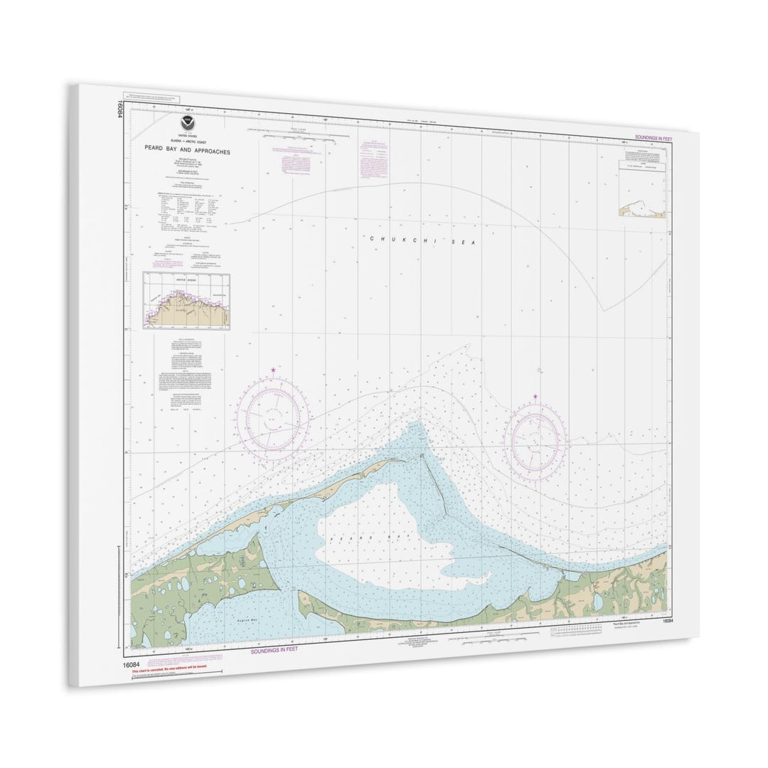 Peard Bay Arctic Coast Alaska Nautical Map Sailing Chart 3-D Canvas ...