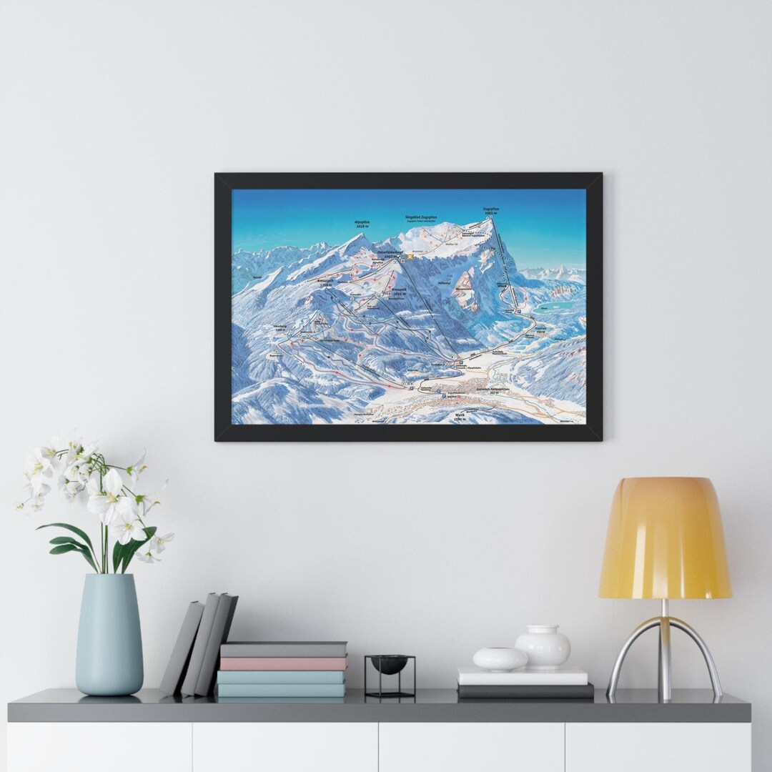 Garmisch Classic Zugspitze Germany Trail Map Framed Poster - Etsy