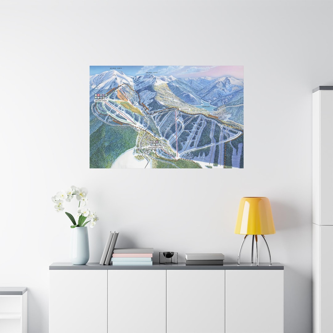 Eagle Point Ski Trail Map 3-D Canvas Poster Utah - Etsy