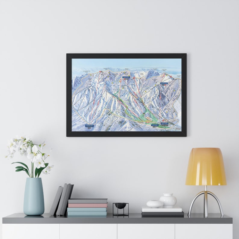 Snowbasin Trail Map Utah Ski Resort Framed Poster - Etsy