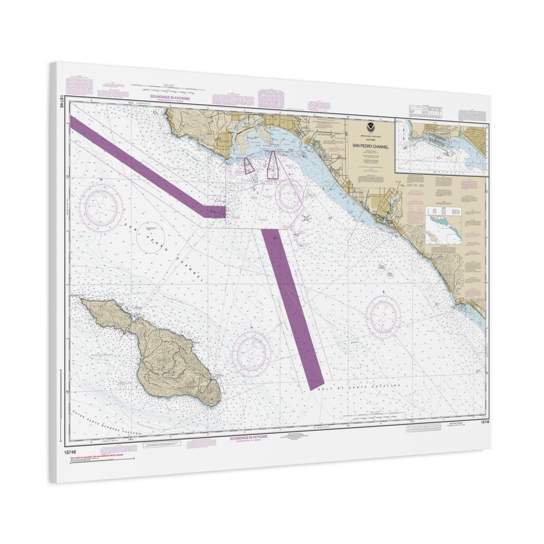 San Pedro Channel and Santa Catalina Island California Nautical Chart ...