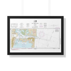 Fort Pierce Harbor Florida Nautical Map Sailing Chart Framed Poster - Etsy