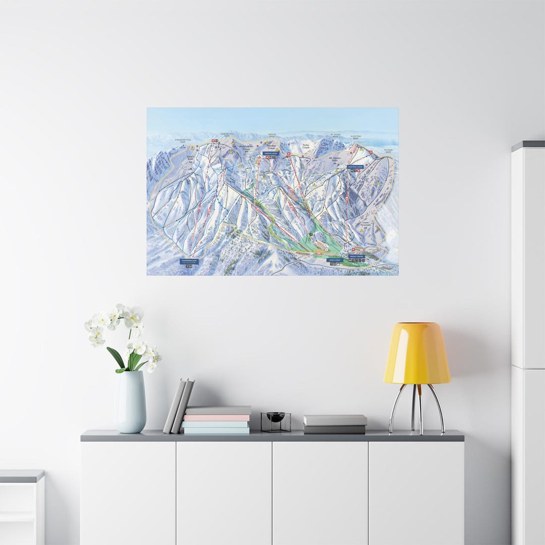 Snowbasin Utah Ski Trail Map 3-D Canvas Poster - Etsy