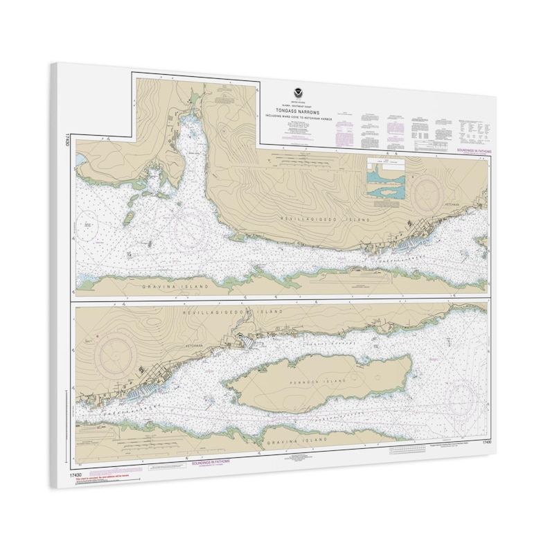Ketchikan Harbor Ward Cove Tongass Narrows Alaska Nautical Chart ...