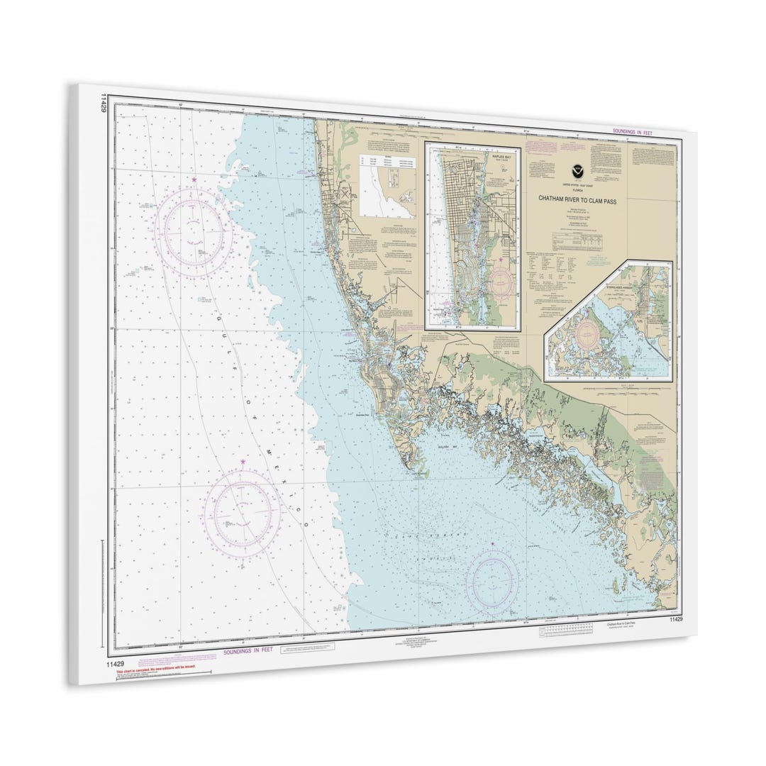 Naples Bay Marco Island Everglades City Harbor Florida Nautical Map ...